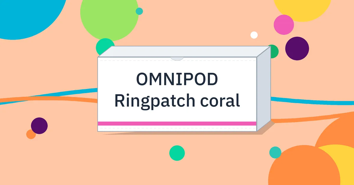 Symbolbild: Packung mit der Aufschrift OMNIPOD Ringpatch coral (PZN 19865599) – Verfügbarkeit und Bezug in Apotheken in Frankfurt am Main