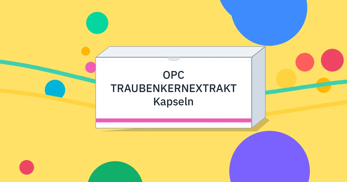 Symbolbild: Packung mit der Aufschrift OPC TRAUBENKERNEXTRAKT Kapseln (PZN 06876957) – Verfügbarkeit und Bezug in Apotheken in Frankfurt am Main