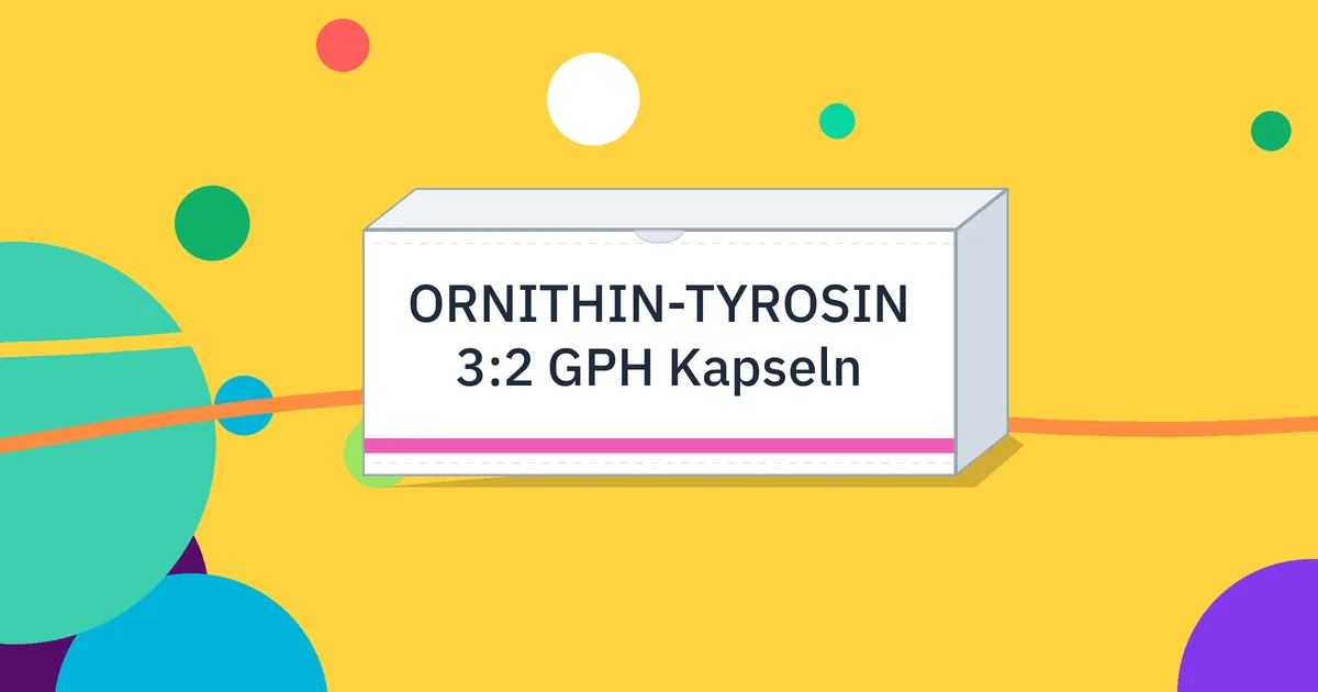 Symbolbild: Packung mit der Aufschrift ORNITHIN-TYROSIN 3:2 GPH Kapseln (PZN 00944155) – Verfügbarkeit und Bezug in Apotheken in Frankfurt am Main