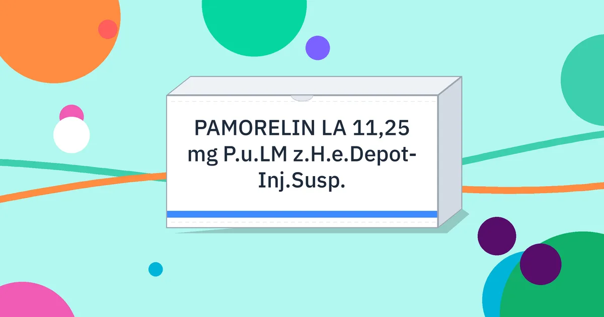 Symbolbild: Packung mit der Aufschrift PAMORELIN LA 11,25 mg P.u.LM z.H.e.Depot-Inj.Susp. (PZN 19806183) – Verfügbarkeit und Bezug in Apotheken in Frankfurt am Main
