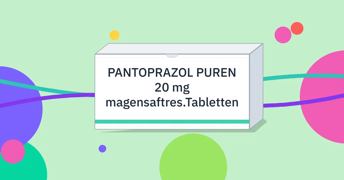 Symbolbild: Packung mit der Aufschrift PANTOPRAZOL PUREN 20 mg magensaftres.Tabletten (PZN 11357171) – Verfügbarkeit und Bezug in Apotheken in Frankfurt am Main
