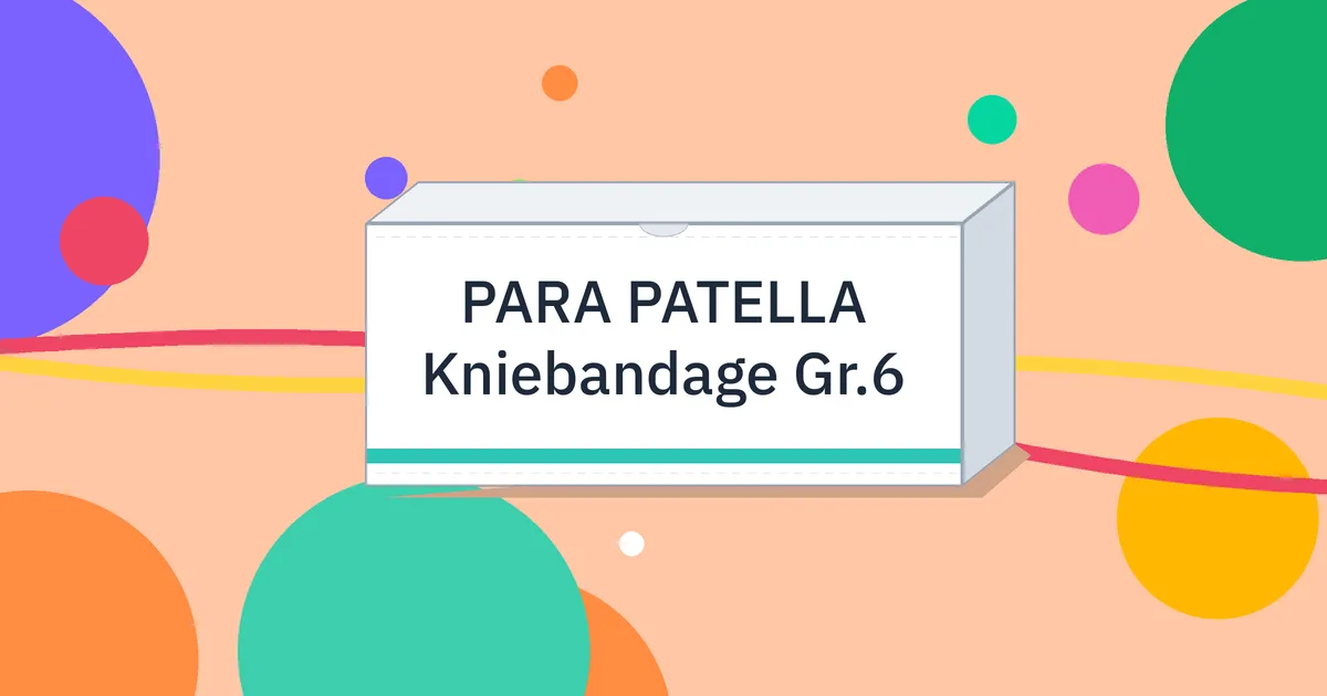 Symbolbild: Packung mit der Aufschrift PARA PATELLA Kniebandage Gr.6 (PZN 03754225) – Verfügbarkeit und Bezug in Apotheken in Frankfurt am Main