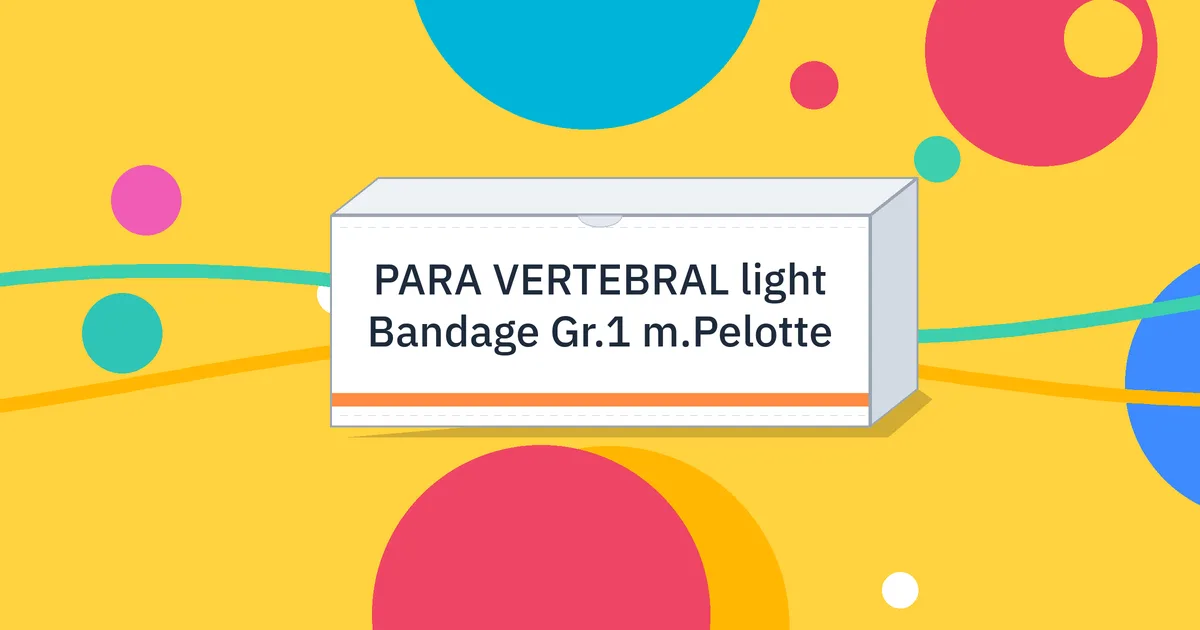 Symbolbild: Packung mit der Aufschrift PARA VERTEBRAL light Bandage Gr.1 m.Pelotte (PZN 06991055) – Verfügbarkeit und Bezug in Apotheken in Frankfurt am Main