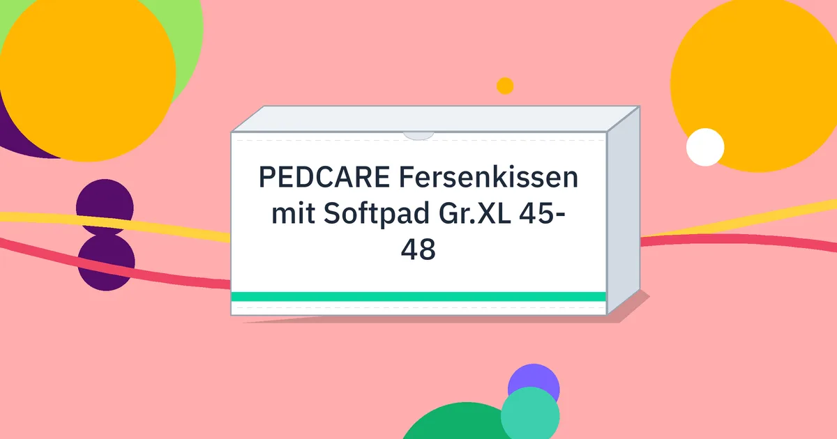 Symbolbild: Packung mit der Aufschrift PEDCARE Fersenkissen mit Softpad Gr.XL 45-48 (PZN 13948048) – Verfügbarkeit und Bezug in Apotheken in Frankfurt am Main