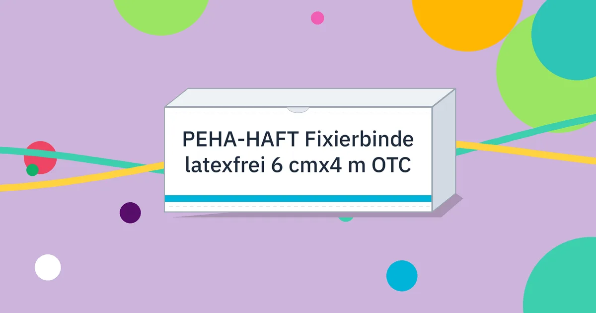 Symbolbild: Packung mit der Aufschrift PEHA-HAFT Fixierbinde latexfrei 6 cmx4 m OTC (PZN 16880569) – Verfügbarkeit und Bezug in Apotheken in Frankfurt am Main