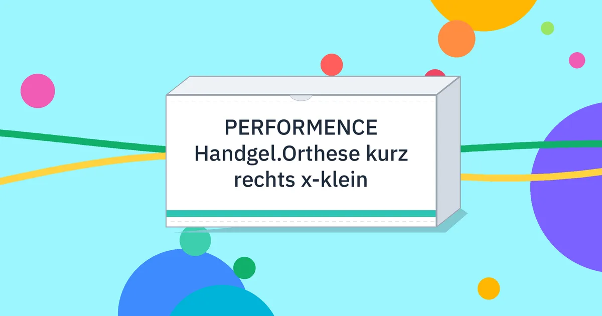 Symbolbild: Packung mit der Aufschrift PERFORMENCE Handgel.Orthese kurz rechts x-klein (PZN 06643911) – Verfügbarkeit und Bezug in Apotheken in Frankfurt am Main