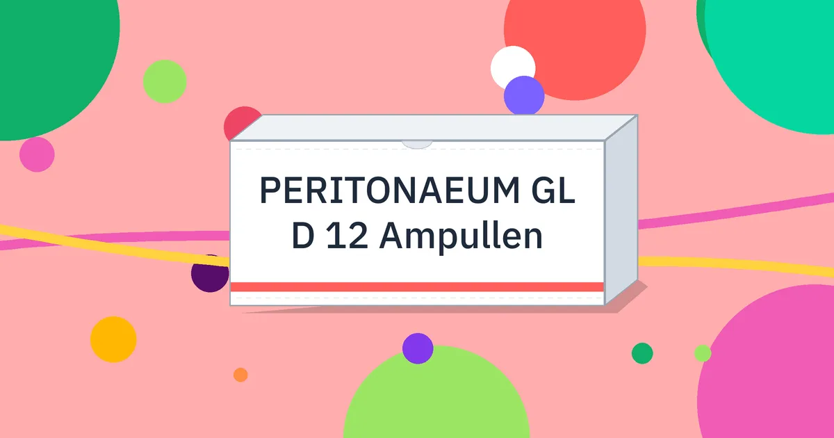 Symbolbild: Packung mit der Aufschrift PERITONAEUM GL D 12 Ampullen (PZN 02947399) – Verfügbarkeit und Bezug in Apotheken in Frankfurt am Main
