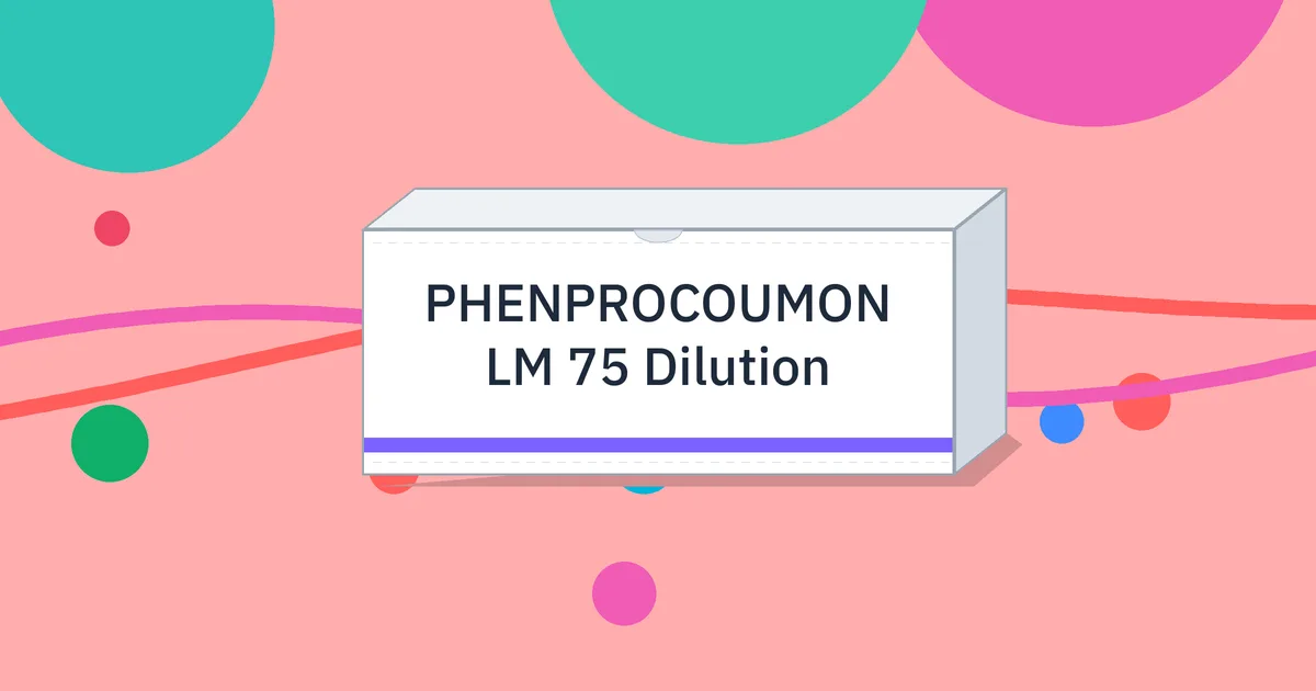 Symbolbild: Packung mit der Aufschrift PHENPROCOUMON LM 75 Dilution (PZN 13638158) – Verfügbarkeit und Bezug in Apotheken in Frankfurt am Main