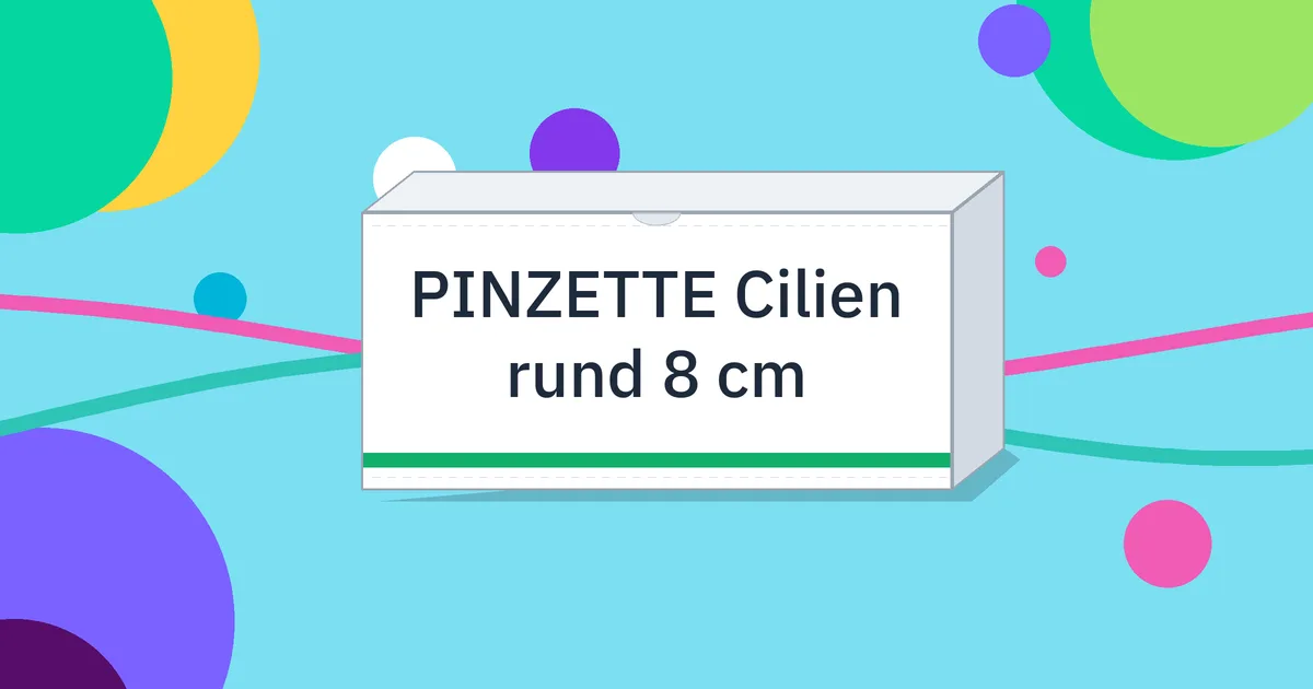 Symbolbild: Packung mit der Aufschrift PINZETTE Cilien rund 8 cm (PZN 01735100) – Verfügbarkeit und Bezug in Apotheken in Frankfurt am Main