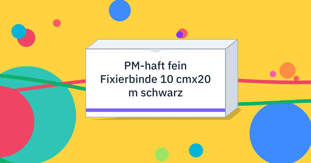 Symbolbild: Packung mit der Aufschrift PM-haft fein Fixierbinde 10 cmx20 m schwarz (PZN 18846281) – Verfügbarkeit und Bezug in Apotheken in Frankfurt am Main
