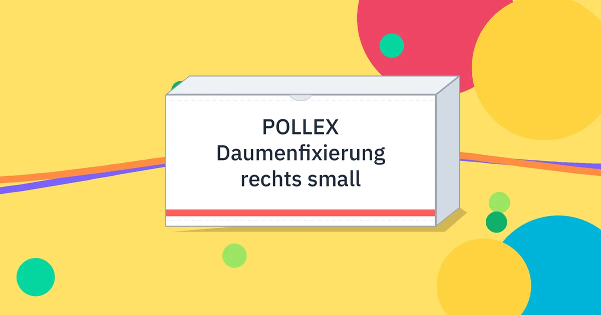 Symbolbild: Packung mit der Aufschrift POLLEX Daumenfixierung rechts small (PZN 03160603) – Verfügbarkeit und Bezug in Apotheken in Frankfurt am Main