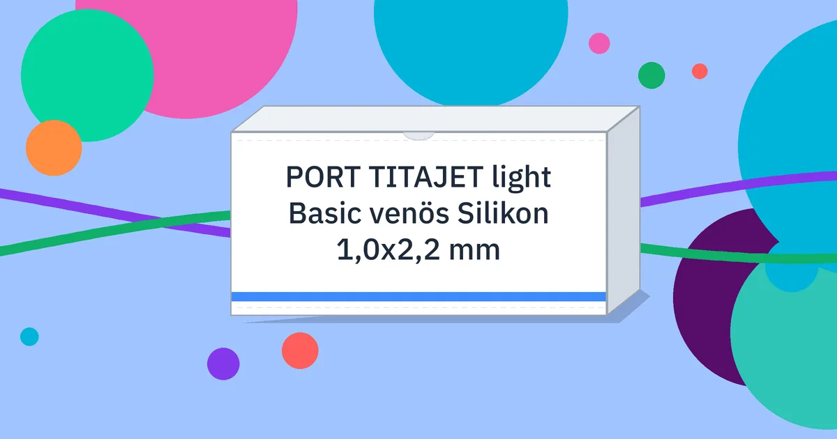 Symbolbild: Packung mit der Aufschrift PORT TITAJET light Basic venös Silikon 1,0x2,2 mm (PZN 11665004) – Verfügbarkeit und Bezug in Apotheken in Frankfurt am Main