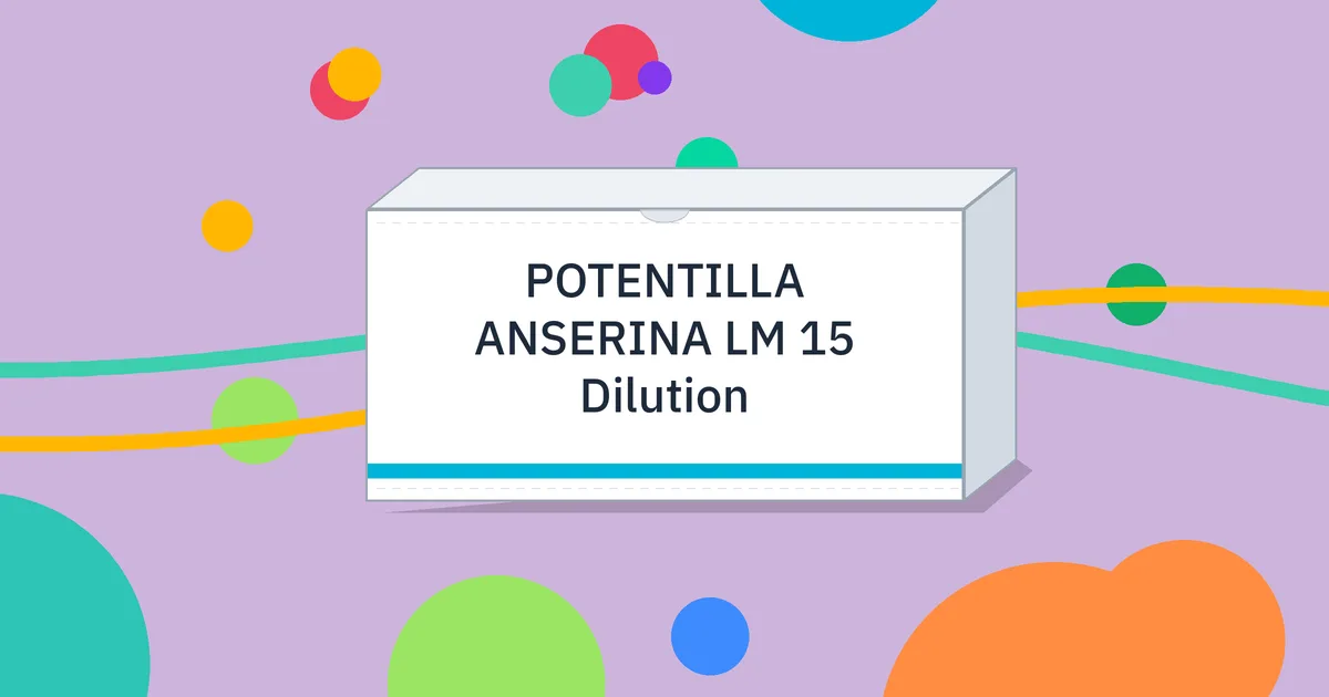 Symbolbild: Packung mit der Aufschrift POTENTILLA ANSERINA LM 15 Dilution (PZN 13665221) – Verfügbarkeit und Bezug in Apotheken in Frankfurt am Main