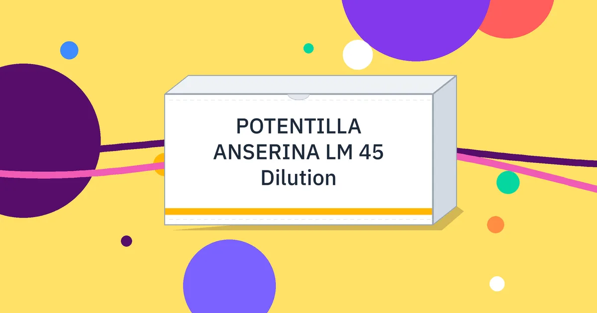 Symbolbild: Packung mit der Aufschrift POTENTILLA ANSERINA LM 45 Dilution (PZN 13665445) – Verfügbarkeit und Bezug in Apotheken in Frankfurt am Main