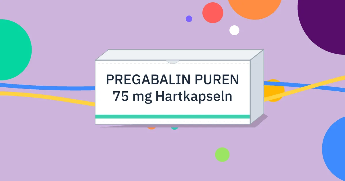 Symbolbild: Packung mit der Aufschrift PREGABALIN PUREN 75 mg Hartkapseln (PZN 11176067) – Verfügbarkeit und Bezug in Apotheken in Frankfurt am Main