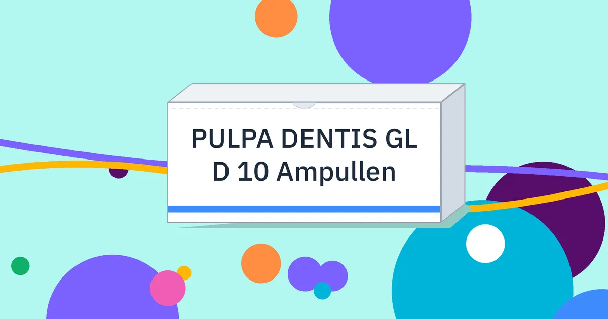 Symbolbild: Packung mit der Aufschrift PULPA DENTIS GL D 10 Ampullen (PZN 03354709) – Verfügbarkeit und Bezug in Apotheken in Frankfurt am Main