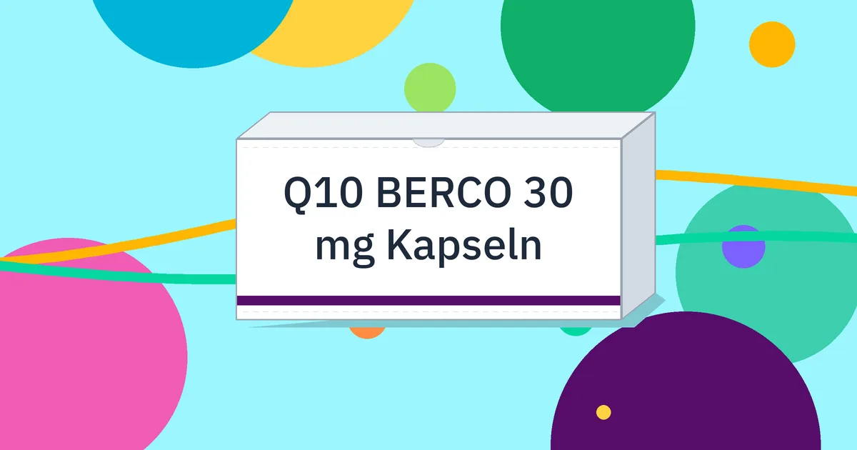 Symbolbild: Packung mit der Aufschrift Q10 BERCO 30 mg Kapseln (PZN 00458420) – Verfügbarkeit und Bezug in Apotheken in Frankfurt am Main