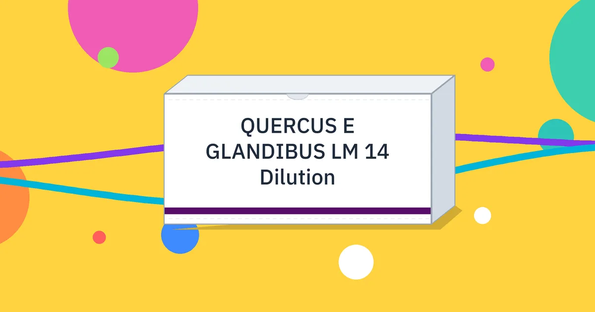 Symbolbild: Packung mit der Aufschrift QUERCUS E GLANDIBUS LM 14 Dilution (PZN 13674622) – Verfügbarkeit und Bezug in Apotheken in Frankfurt am Main