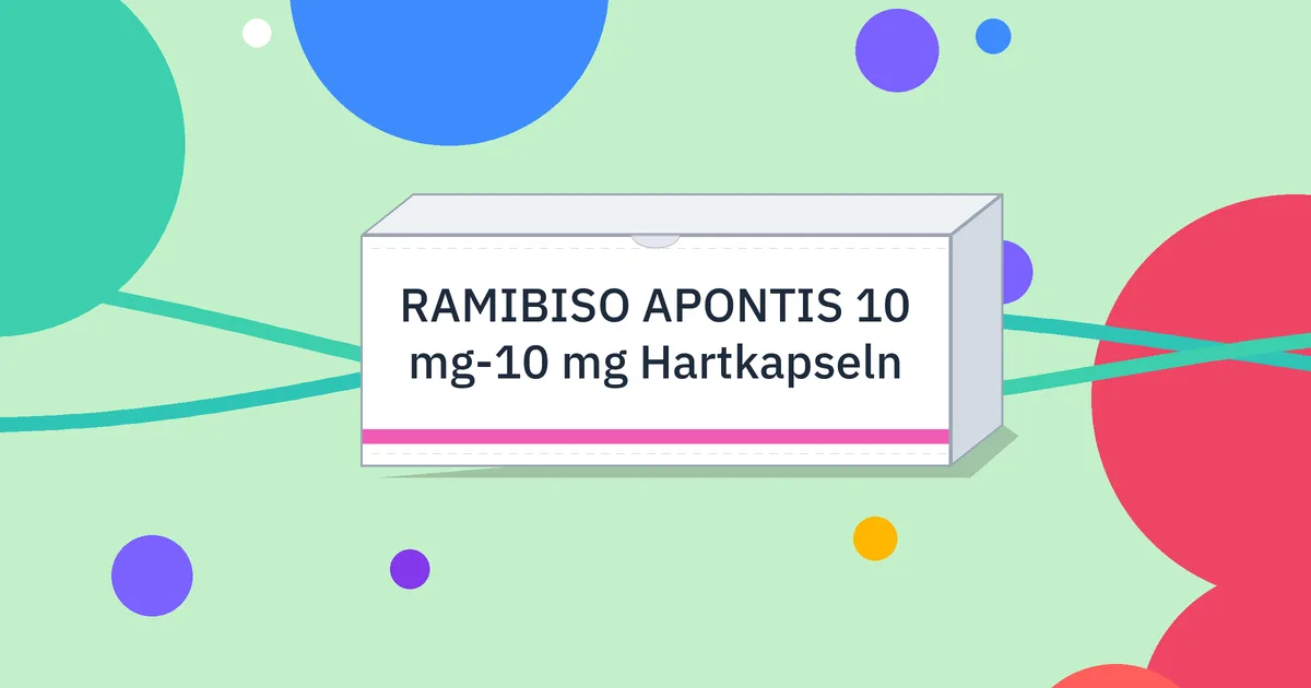 Symbolbild: Packung mit der Aufschrift RAMIBISO APONTIS 10 mg-10 mg Hartkapseln (PZN 18690844) – Verfügbarkeit und Bezug in Apotheken in Frankfurt am Main