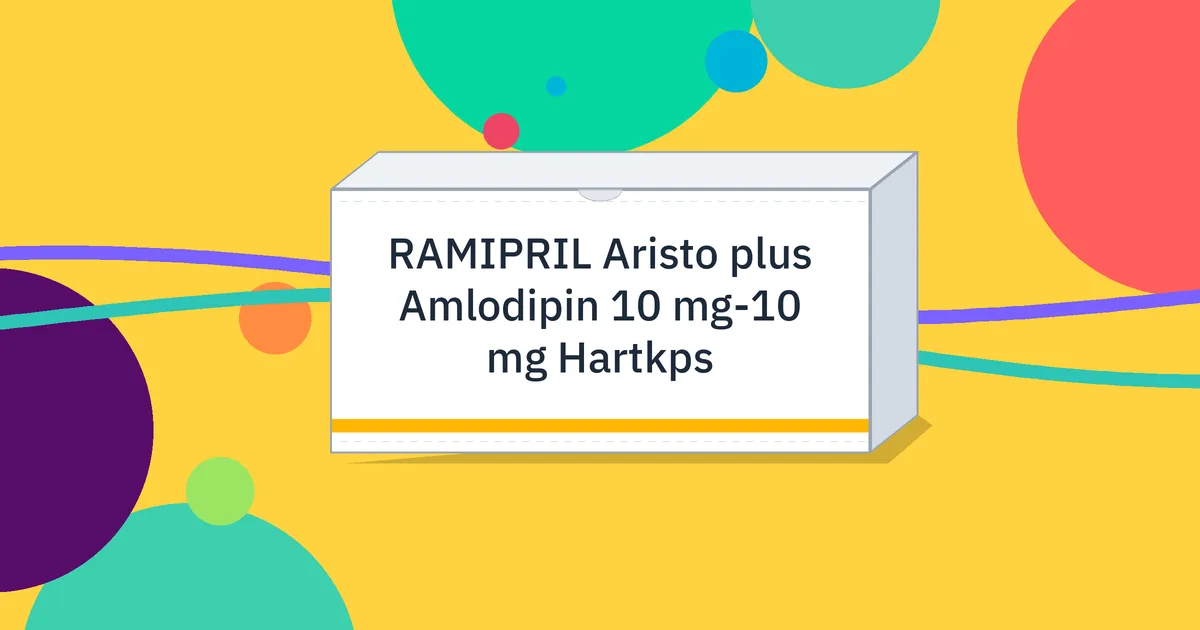 Symbolbild: Packung mit der Aufschrift RAMIPRIL Aristo plus Amlodipin 10 mg-10 mg Hartkps (PZN 19818370) – Verfügbarkeit und Bezug in Apotheken in Frankfurt am Main