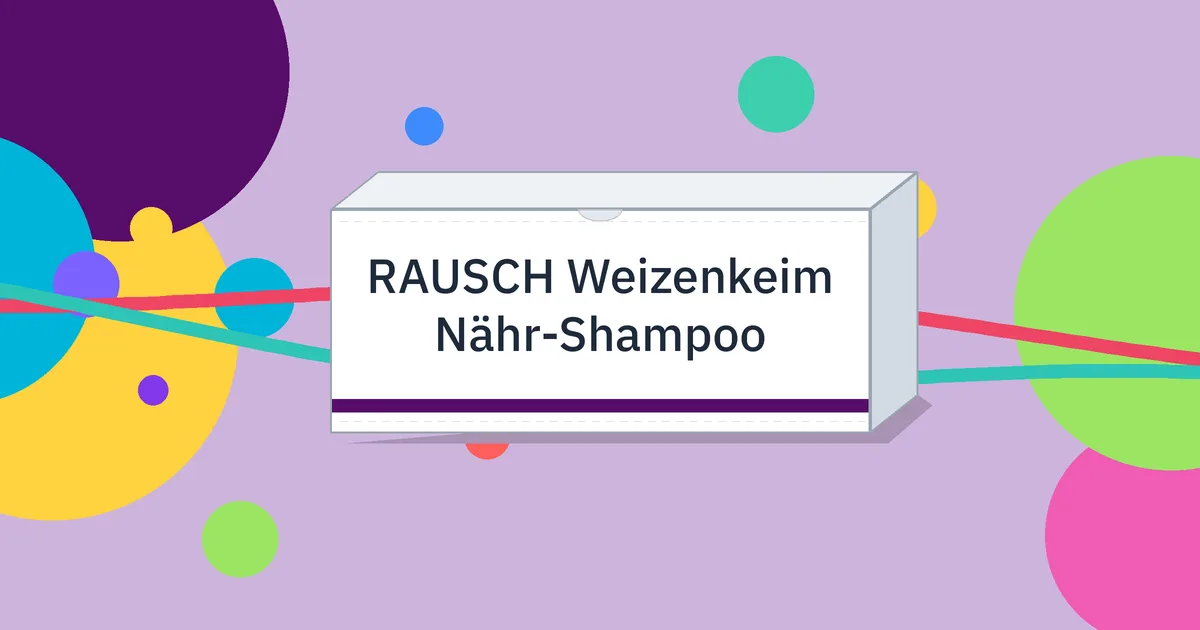 Symbolbild: Packung mit der Aufschrift RAUSCH Weizenkeim Nähr-Shampoo (PZN 17938472) – Verfügbarkeit und Bezug in Apotheken in Frankfurt am Main