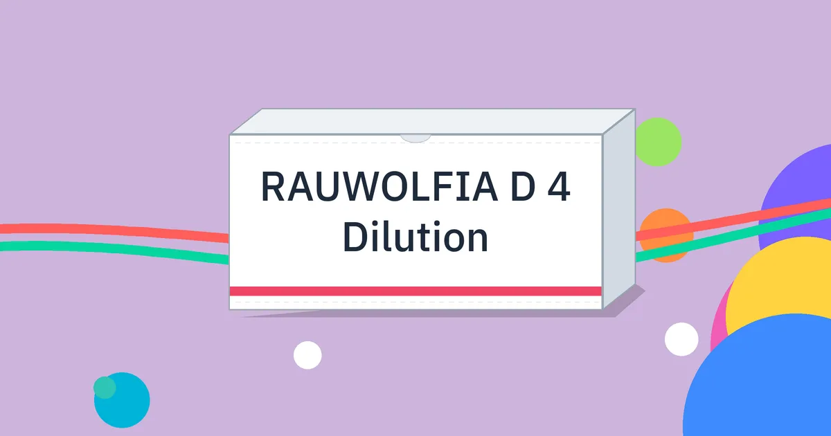 Symbolbild: Packung mit der Aufschrift RAUWOLFIA D 4 Dilution (PZN 02104732) – Verfügbarkeit und Bezug in Apotheken in Frankfurt am Main