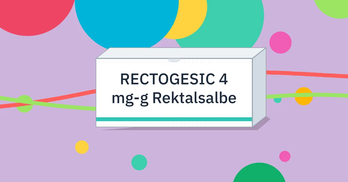 Symbolbild: Packung mit der Aufschrift RECTOGESIC 4 mg-g Rektalsalbe (PZN 19862164) – Verfügbarkeit und Bezug in Apotheken in Frankfurt am Main
