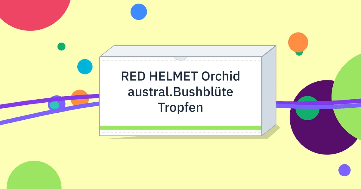 Symbolbild: Packung mit der Aufschrift RED HELMET Orchid austral.Bushblüte Tropfen (PZN 06126788) – Verfügbarkeit und Bezug in Apotheken in Frankfurt am Main