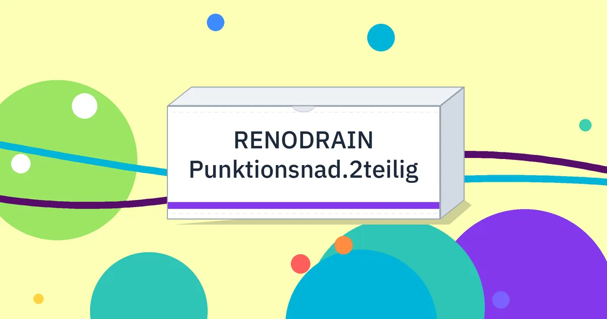 Symbolbild: Packung mit der Aufschrift RENODRAIN Punktionsnad.2teilig (PZN 00444547) – Verfügbarkeit und Bezug in Apotheken in Frankfurt am Main
