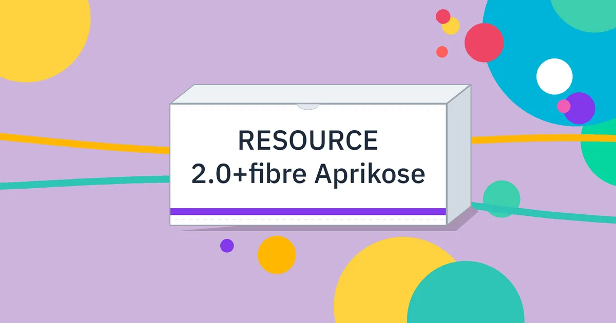 Symbolbild: Packung mit der Aufschrift RESOURCE 2.0+fibre Aprikose (PZN 01104032) – Verfügbarkeit und Bezug in Apotheken in Frankfurt am Main