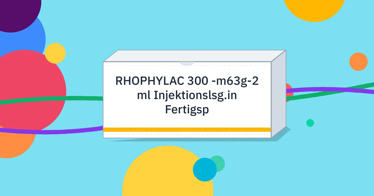 Symbolbild: Packung mit der Aufschrift RHOPHYLAC 300 -m63g-2 ml Injektionslsg.in Fertigsp (PZN 13654890) – Verfügbarkeit und Bezug in Apotheken in Frankfurt am Main