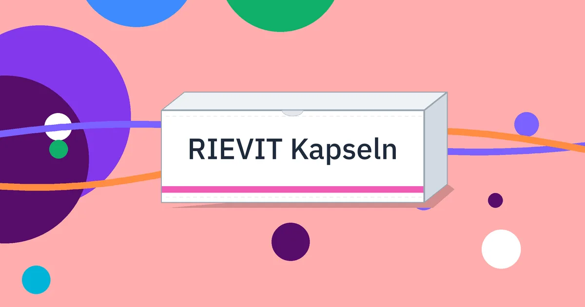 Symbolbild: Packung mit der Aufschrift RIEVIT Kapseln (PZN 16739368) – Verfügbarkeit und Bezug in Apotheken in Frankfurt am Main