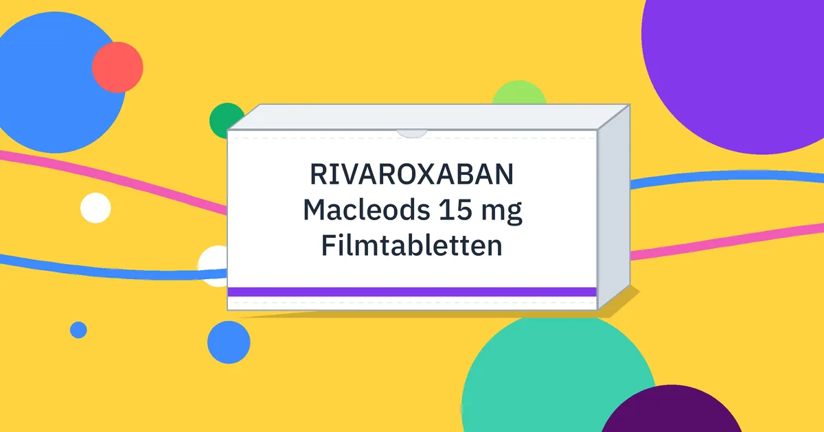 Symbolbild: Packung mit der Aufschrift RIVAROXABAN Macleods 15 mg Filmtabletten (PZN 20179567) – Verfügbarkeit und Bezug in Apotheken in Frankfurt am Main