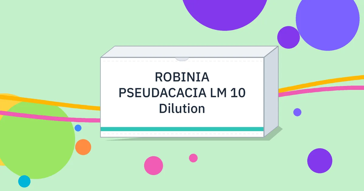 Symbolbild: Packung mit der Aufschrift ROBINIA PSEUDACACIA LM 10 Dilution (PZN 13054865) – Verfügbarkeit und Bezug in Apotheken in Frankfurt am Main