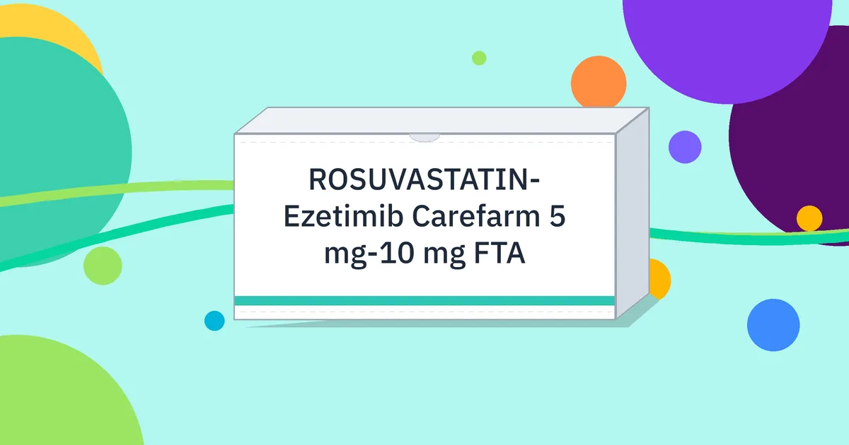 Symbolbild: Packung mit der Aufschrift ROSUVASTATIN-Ezetimib Carefarm 5 mg-10 mg FTA (PZN 20081986) – Verfügbarkeit und Bezug in Apotheken in Frankfurt am Main