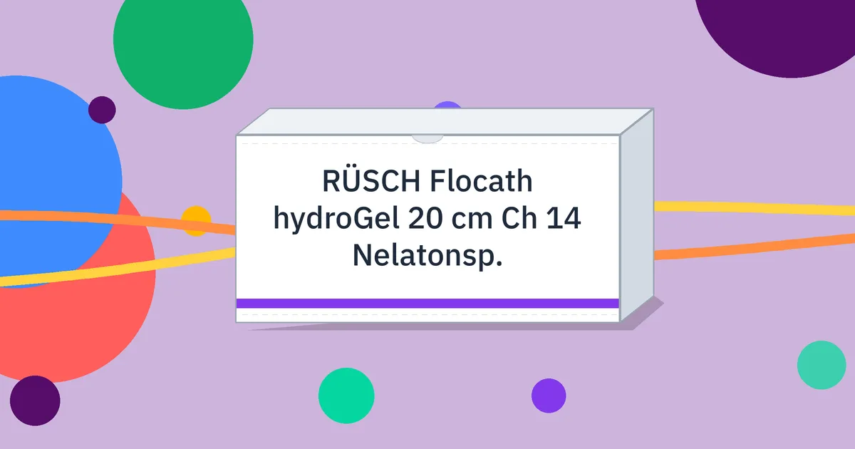 Symbolbild: Packung mit der Aufschrift RÜSCH Flocath hydroGel 20 cm Ch 14 Nelatonsp. (PZN 02163054) – Verfügbarkeit und Bezug in Apotheken in Frankfurt am Main