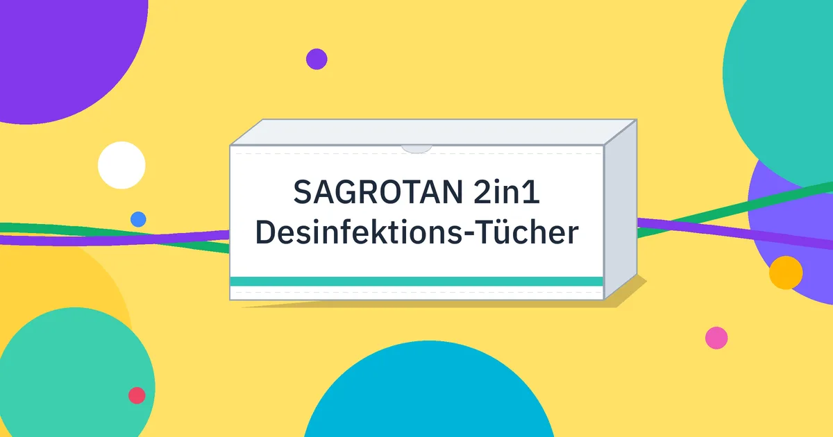 Symbolbild: Packung mit der Aufschrift SAGROTAN 2in1 Desinfektions-Tücher (PZN 11101081) – Verfügbarkeit und Bezug in Apotheken in Frankfurt am Main