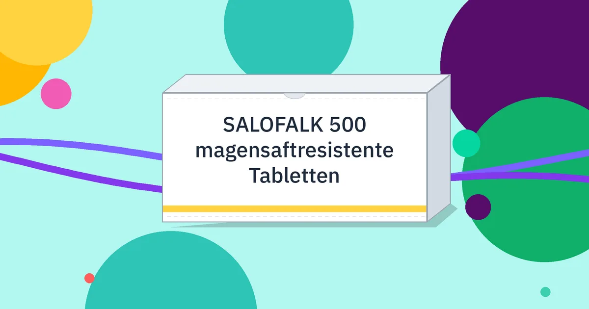 Symbolbild: Packung mit der Aufschrift SALOFALK 500 magensaftresistente Tabletten (PZN 04965579) – Verfügbarkeit und Bezug in Apotheken in Frankfurt am Main