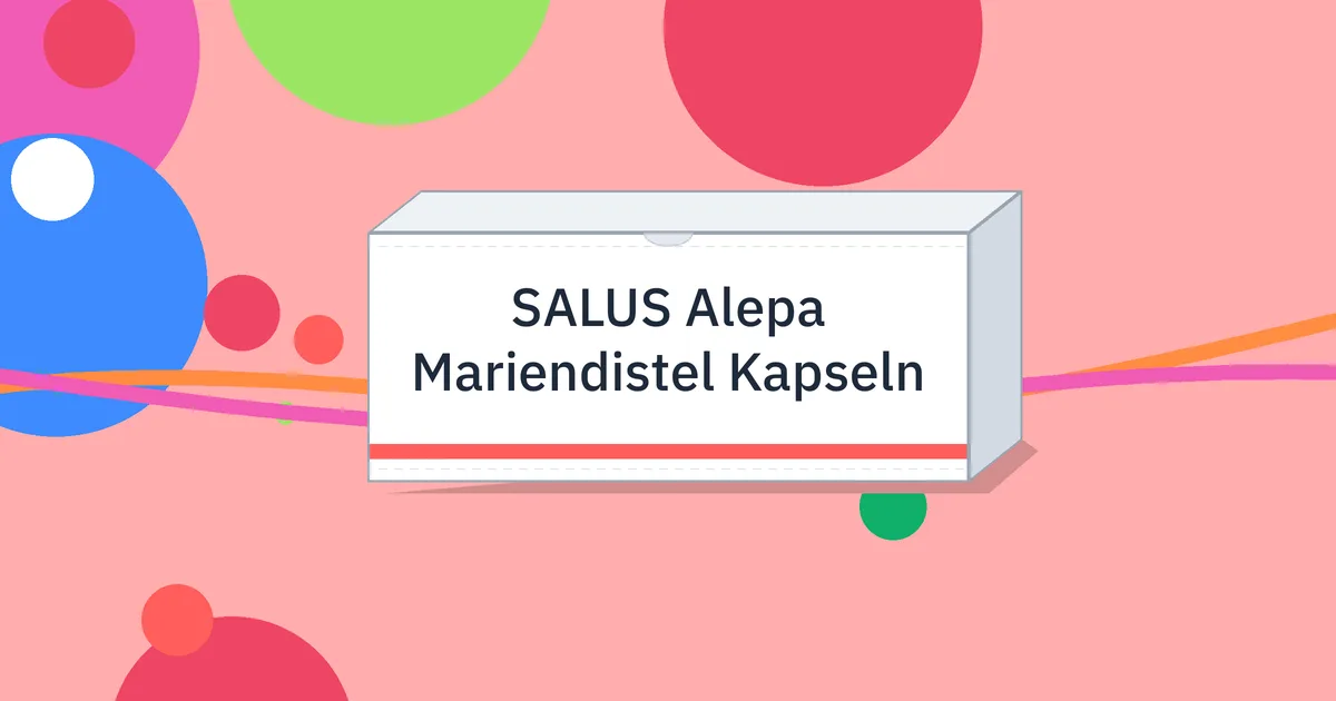 Symbolbild: Packung mit der Aufschrift SALUS Alepa Mariendistel Kapseln (PZN 20065243) – Verfügbarkeit und Bezug in Apotheken in Frankfurt am Main