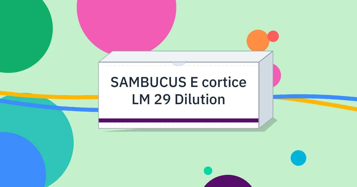 Symbolbild: Packung mit der Aufschrift SAMBUCUS E cortice LM 29 Dilution (PZN 13180185) – Verfügbarkeit und Bezug in Apotheken in Frankfurt am Main