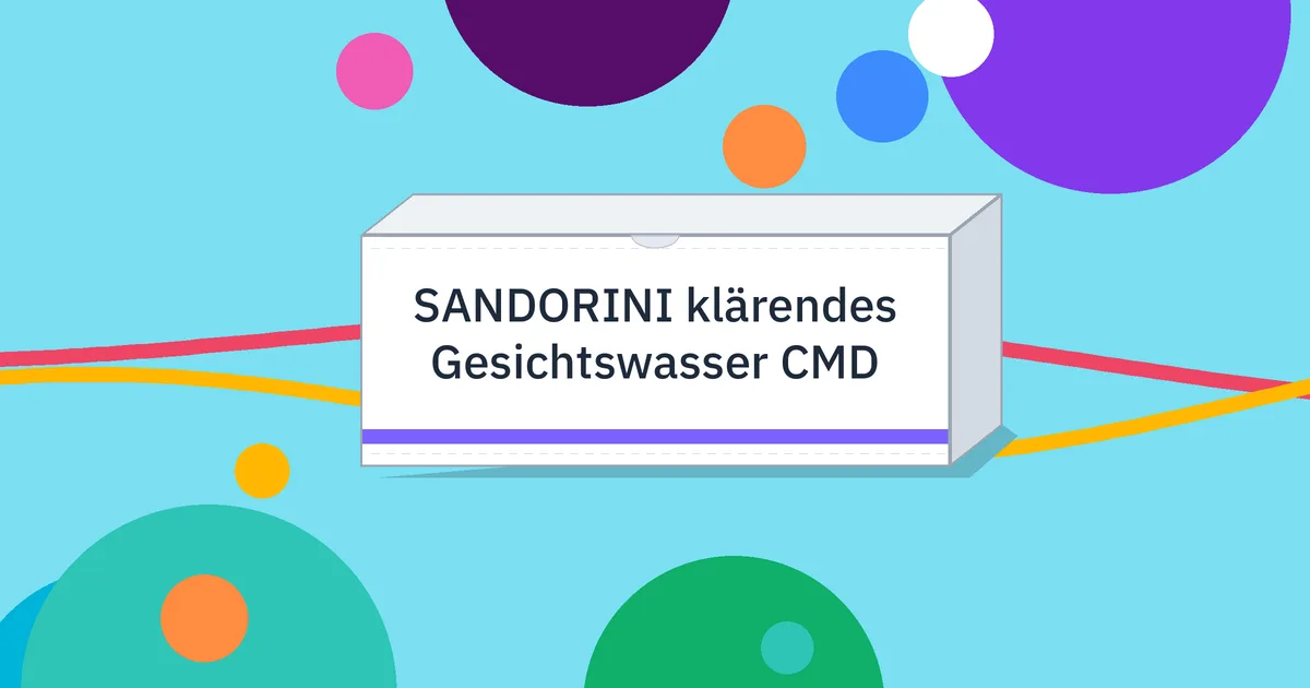 Symbolbild: Packung mit der Aufschrift SANDORINI klärendes Gesichtswasser CMD (PZN 12579703) – Verfügbarkeit und Bezug in Apotheken in Frankfurt am Main