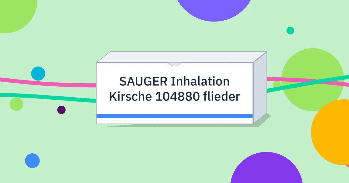 Symbolbild: Packung mit der Aufschrift SAUGER Inhalation Kirsche 104880 flieder (PZN 04867902) – Verfügbarkeit und Bezug in Apotheken in Frankfurt am Main