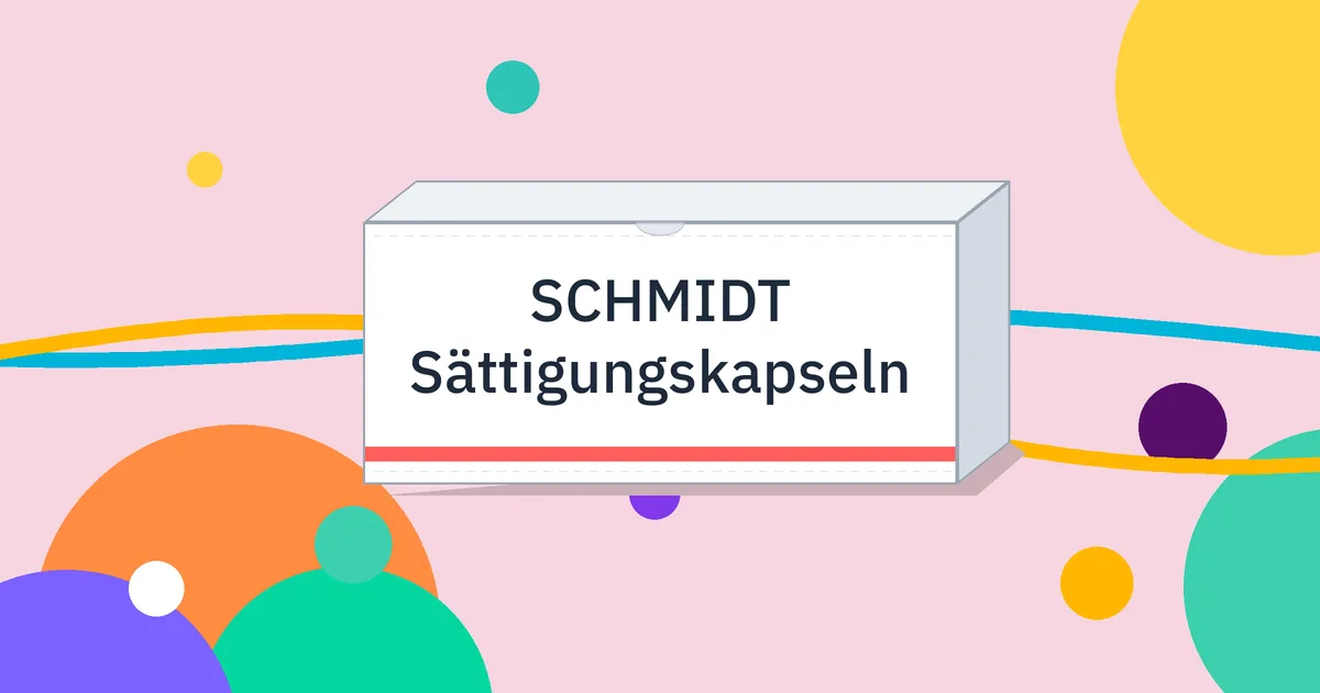 Symbolbild: Packung mit der Aufschrift SCHMIDT Sättigungskapseln (PZN 01056178) – Verfügbarkeit und Bezug in Apotheken in Frankfurt am Main