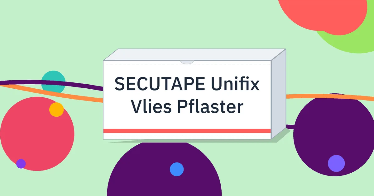 Symbolbild: Packung mit der Aufschrift SECUTAPE Unifix Vlies Pflaster (PZN 19980165) – Verfügbarkeit und Bezug in Apotheken in Frankfurt am Main