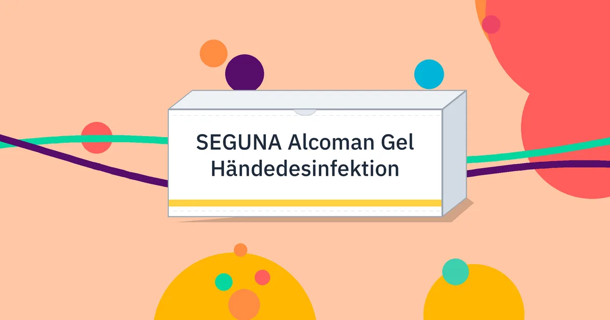 Symbolbild: Packung mit der Aufschrift SEGUNA Alcoman Gel Händedesinfektion (PZN 16757923) – Verfügbarkeit und Bezug in Apotheken in Frankfurt am Main