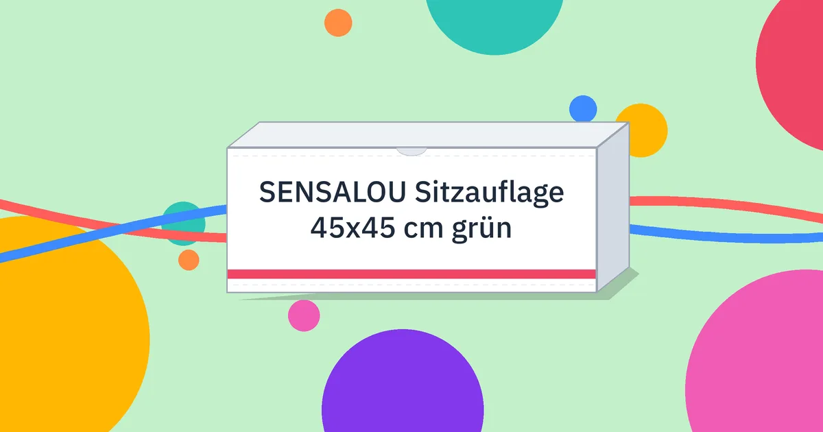 Symbolbild: Packung mit der Aufschrift SENSALOU Sitzauflage 45x45 cm grün (PZN 19427646) – Verfügbarkeit und Bezug in Apotheken in Frankfurt am Main