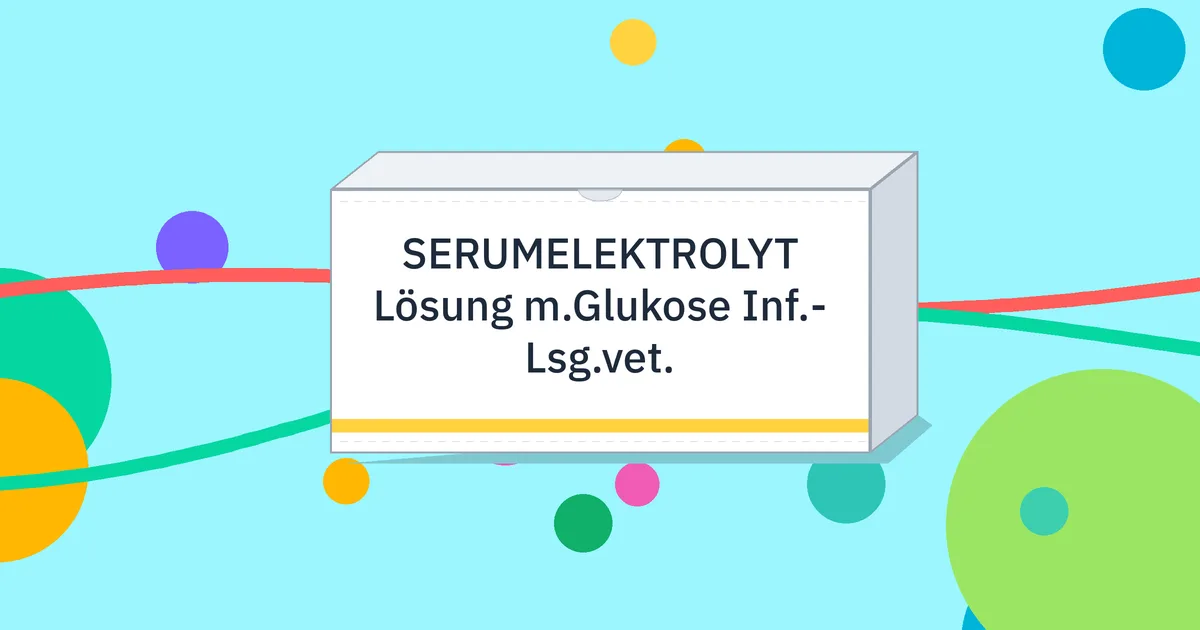 Symbolbild: Packung mit der Aufschrift SERUMELEKTROLYT Lösung m.Glukose Inf.-Lsg.vet. (PZN 01659824) – Verfügbarkeit und Bezug in Apotheken in Frankfurt am Main
