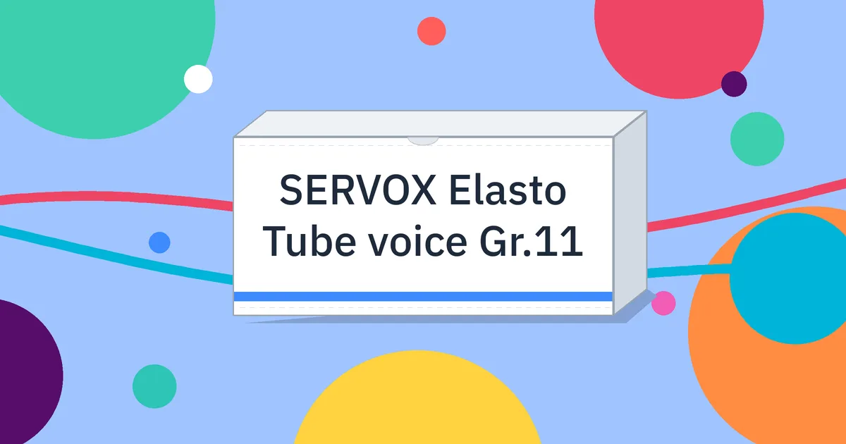 Symbolbild: Packung mit der Aufschrift SERVOX Elasto Tube voice Gr.11 (PZN 07424625) – Verfügbarkeit und Bezug in Apotheken in Frankfurt am Main