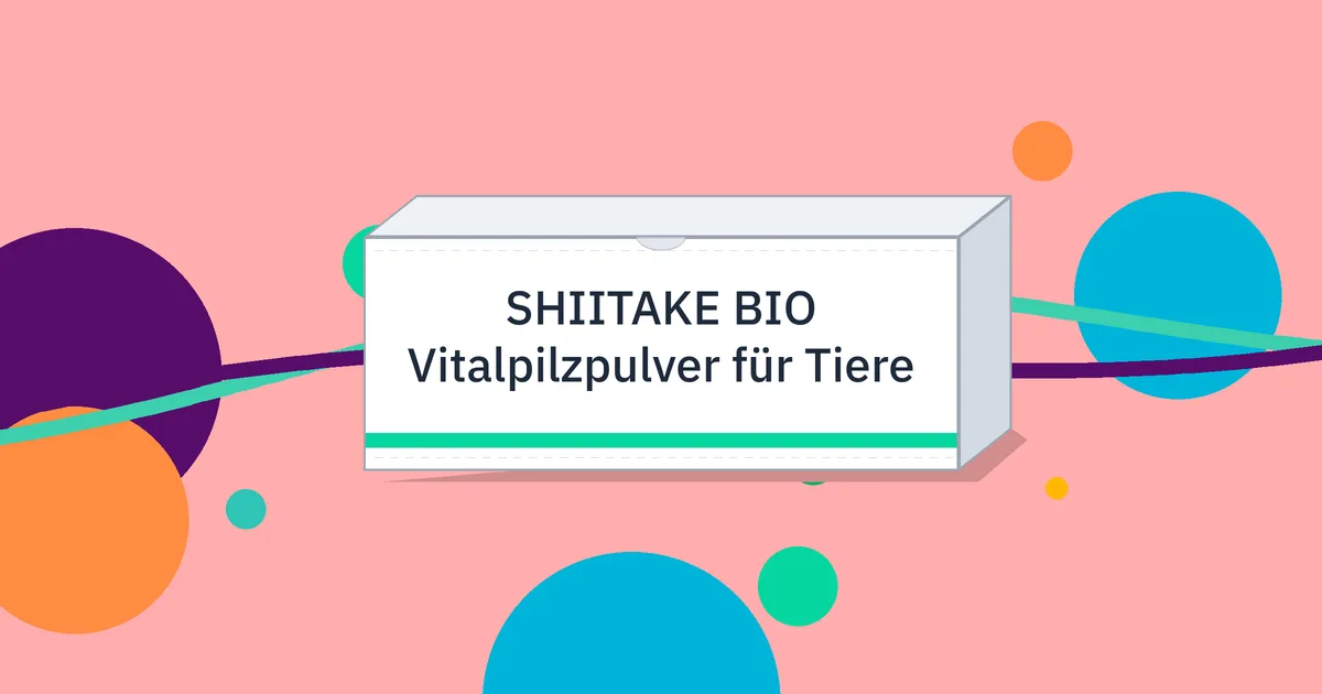 Symbolbild: Packung mit der Aufschrift SHIITAKE BIO Vitalpilzpulver für Tiere (PZN 10745706) – Verfügbarkeit und Bezug in Apotheken in Frankfurt am Main