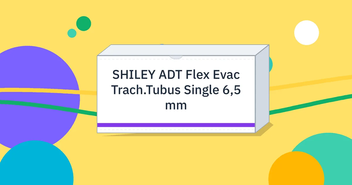 Symbolbild: Packung mit der Aufschrift SHILEY ADT Flex Evac Trach.Tubus Single 6,5 mm (PZN 18410388) – Verfügbarkeit und Bezug in Apotheken in Frankfurt am Main